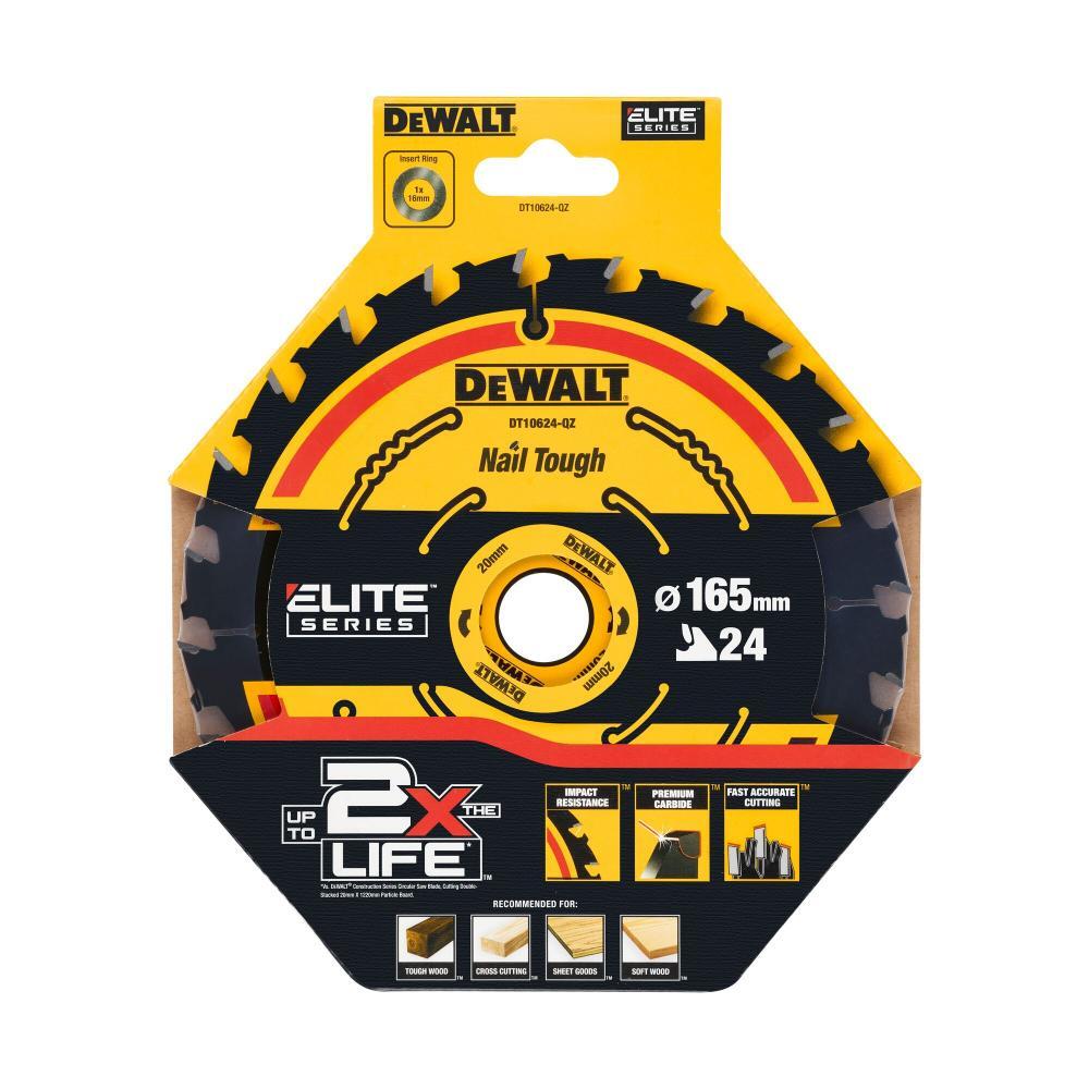 DeWalt 165x20mm 24T ELITE Circular Saw Blade DT10624-QZ – Tools.com ...