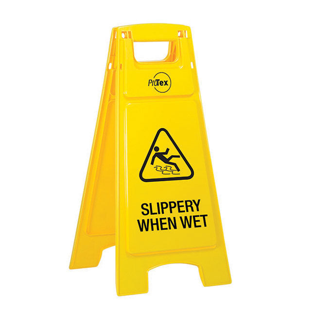 Slippery When Wet Premium Double Sided Plastic Sign Stand – Tools.com ...